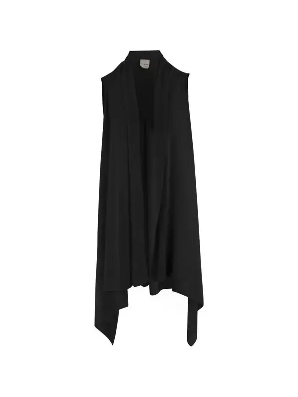 SA SU PHI Sleeveless Open Vest - Black