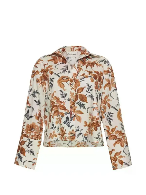 Cara Cara Henry Floral-print Shirt - Neutrals
