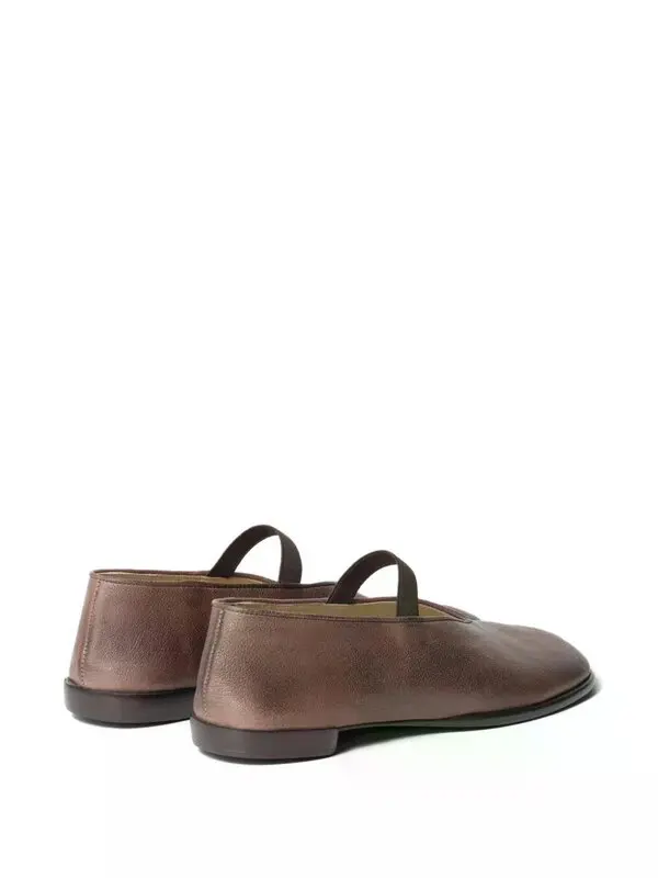LEMAIRE Strap Leather Ballet Flats - Brown