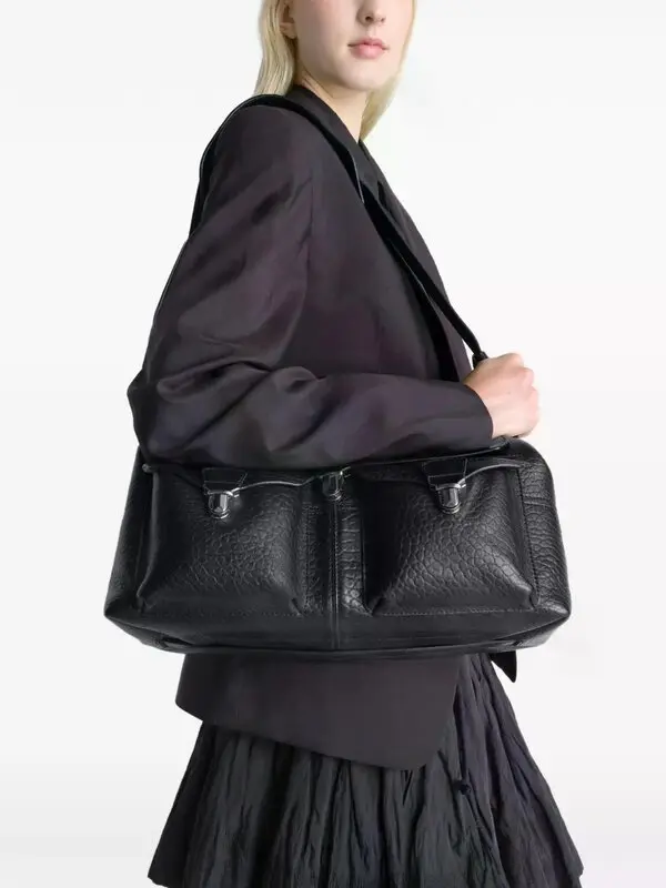 LEMAIRE Leather Flap Shoulder Bag - Black