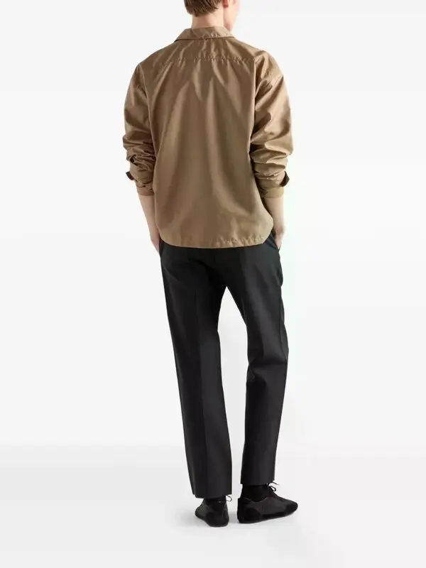 Prada Classic-collar Zipper Shirt - Neutrals