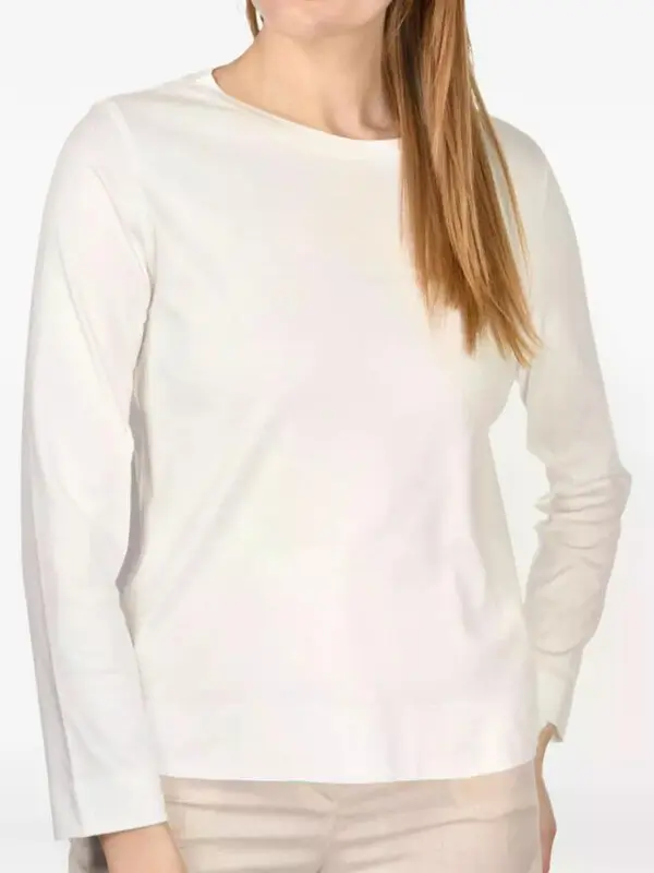 GRAN SASSO Cotton Long Sleeve Top - White