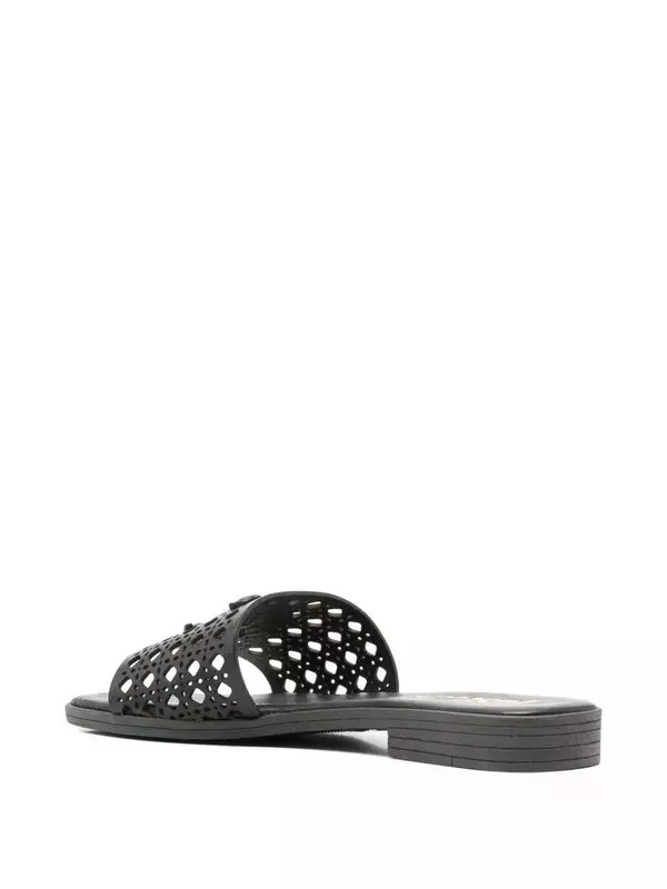 Just Cavalli Cutout Logo Detail Sandals - Black