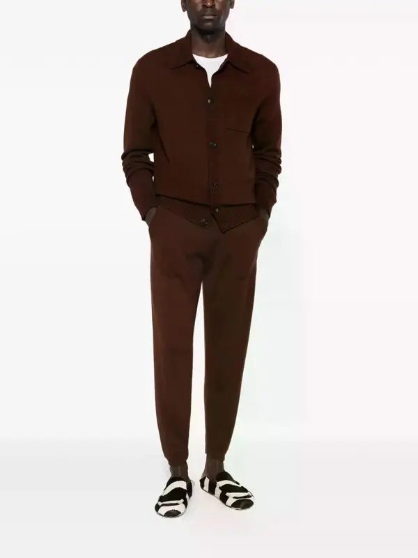 Eric Bompard Ribbed Shirt-collar Cardigan - Brown