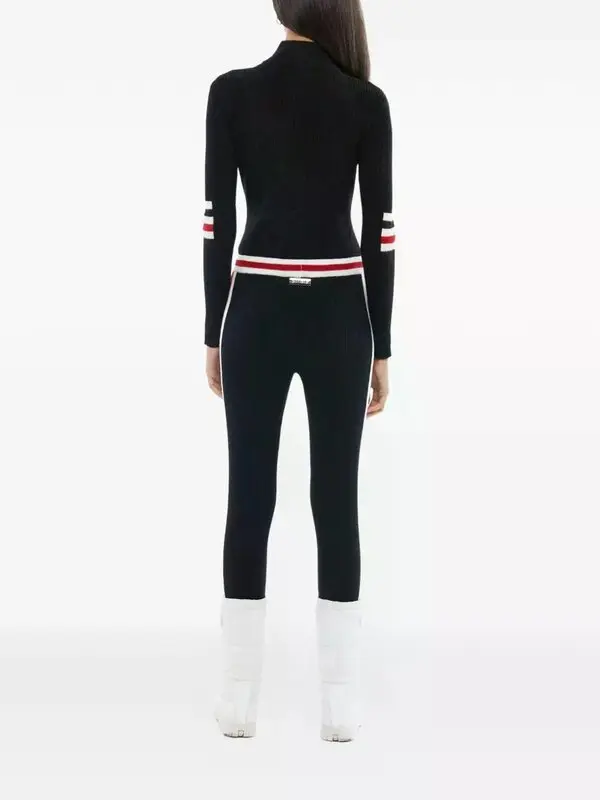 IZAAK AZANEI Triple-stripe Half-zip Mock Neck Sweater