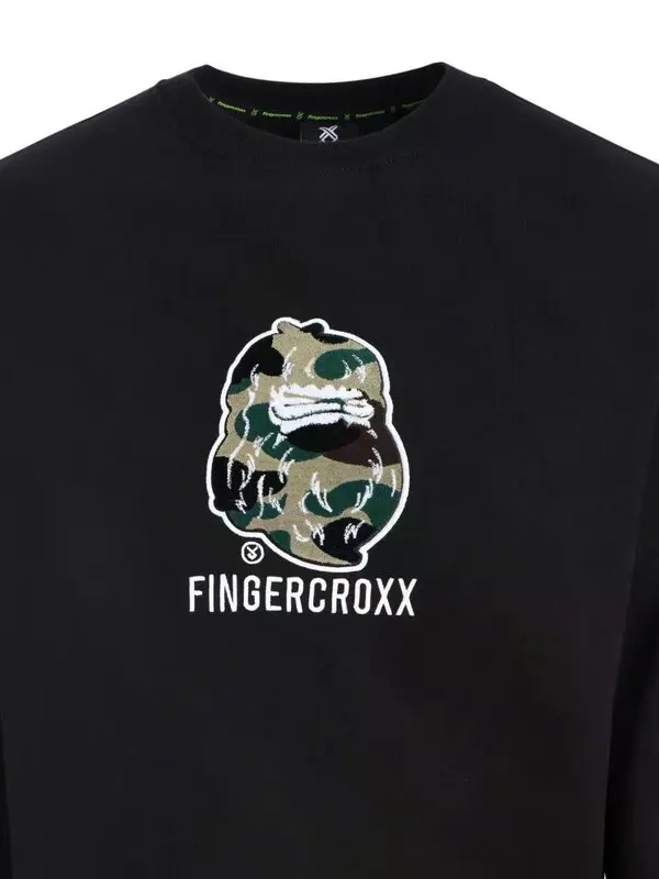 FINGERCROXX Camouflage Print Crew Neck Sweatshirt