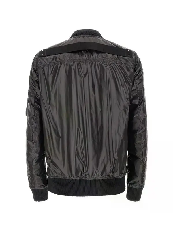 Rick Owens Classic Flight Bomber Jacket With Ribbed Knit Details