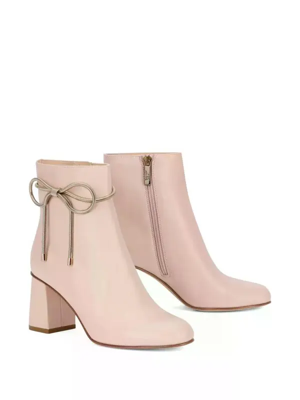 Red Valentino Bow Detail Block Heel Ankle Boots
