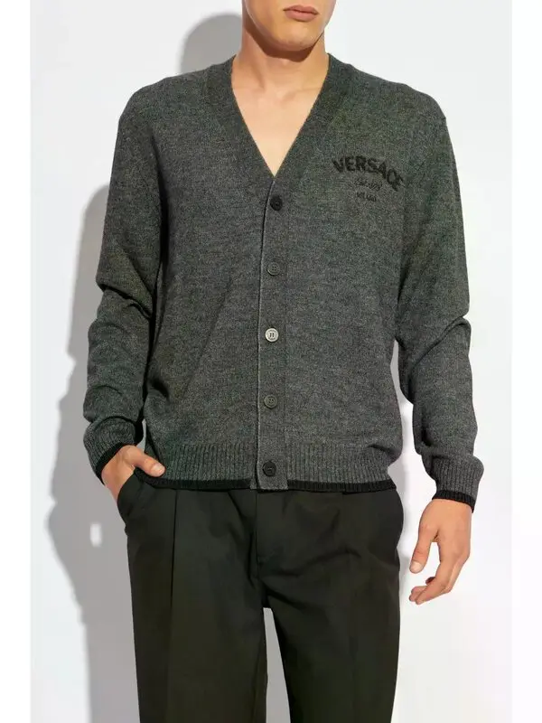 Versace Milano Stamp Fine Knit Cardigan