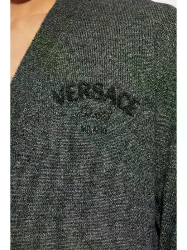 Versace Milano Stamp Fine Knit Cardigan