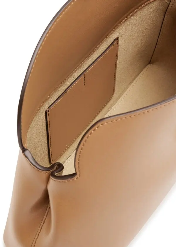 TOTEME T-lock Leather Clutch - Camel