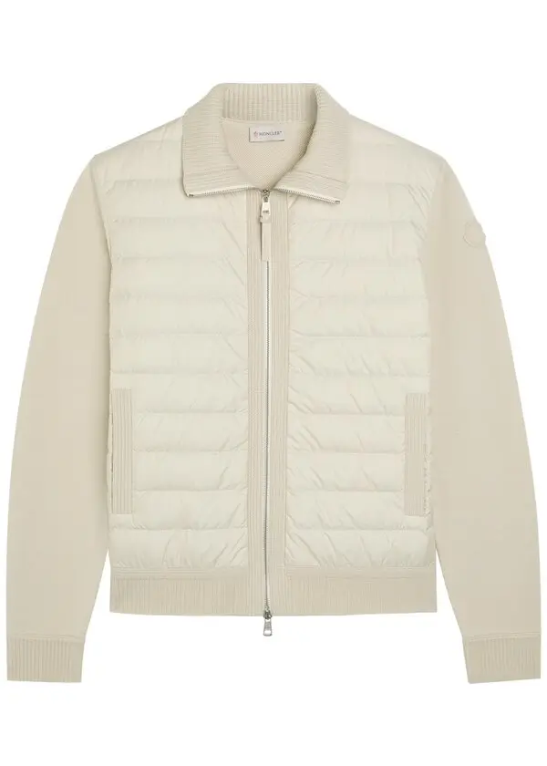 Moncler Quilted Wool And Shell Jacket - White