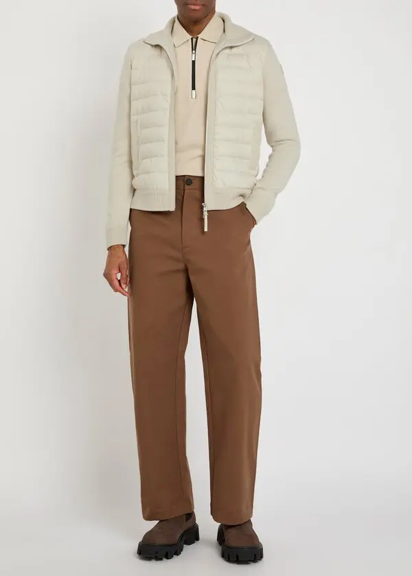 Moncler Quilted Wool And Shell Jacket - White