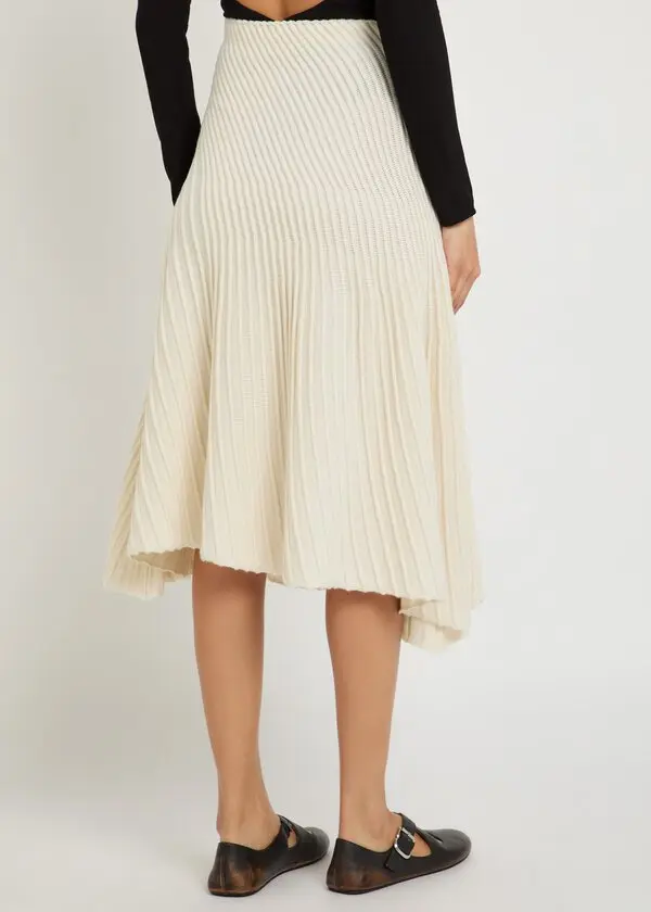 Alaïa Twisted Asymmetric Wool And Cashmere-blend Midi Skirt