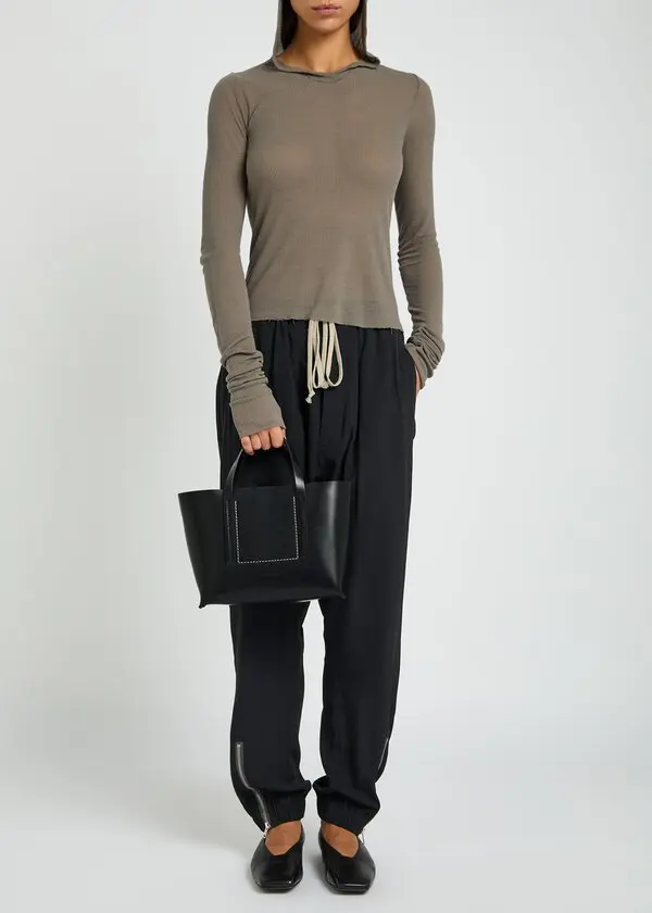 Rick Owens Shopper Small Leather Tote Bag