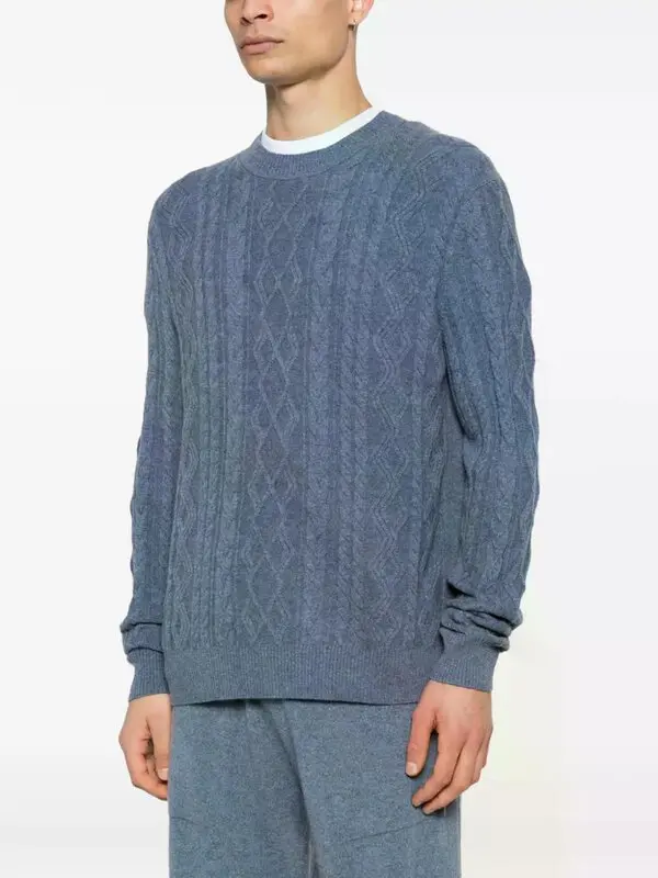 Eric Bompard Cable Knit Crew Neck Sweater