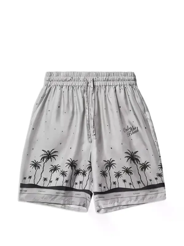 ONLY THE BLIND Desert Cloud Palm Tree Print Shorts