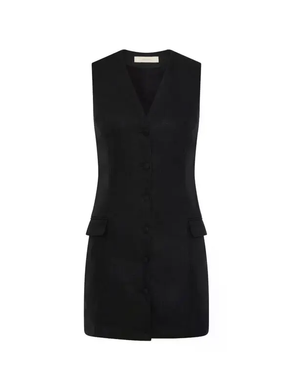 Faithfull The Brand Eloise Mini V-neck Dress - Black
