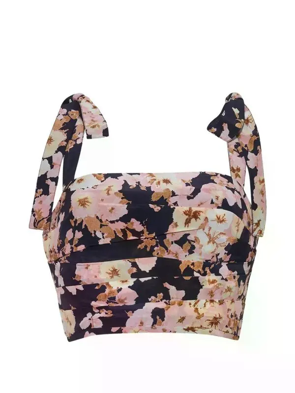 Cara Cara Daria Floral Print Tie-strap Top - Blue