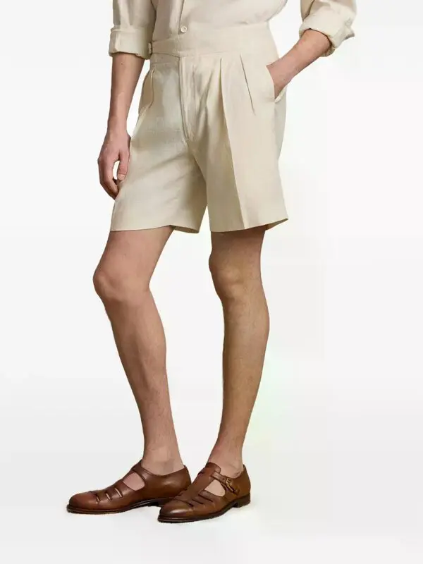Ralph Lauren Purple Label Byron Pleated Shorts - Neutrals