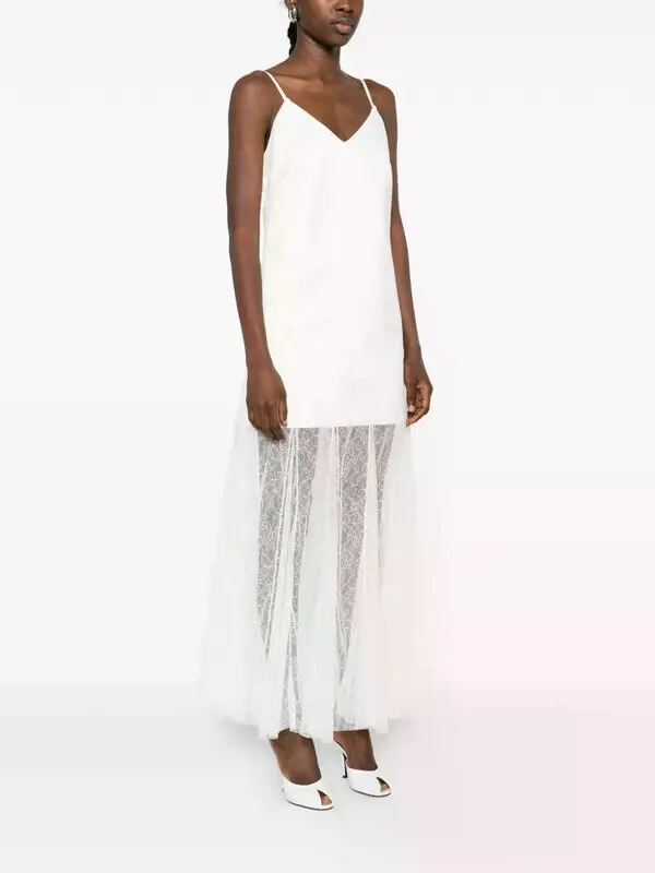 Maje Taffeta And Lace Maxi Dress