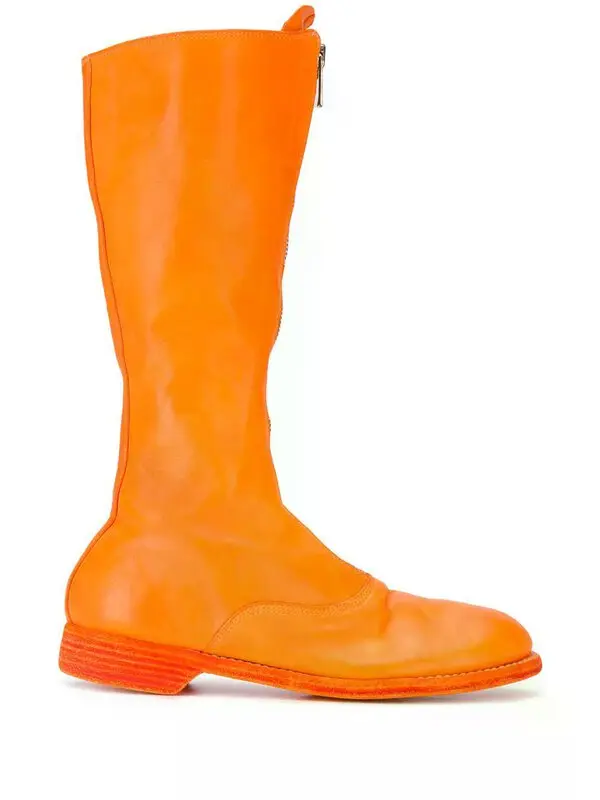Guidi Mid-calf Leather Boots - Orange