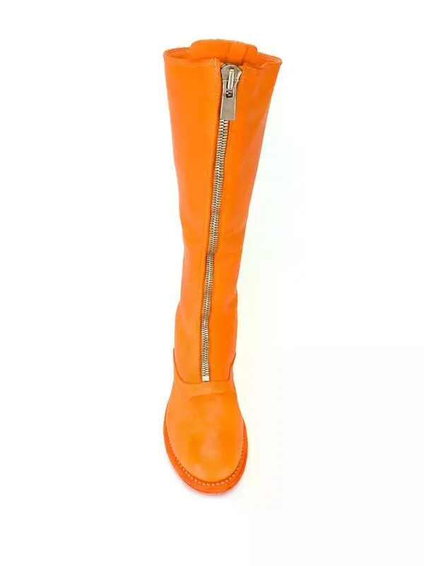 Guidi Mid-calf Leather Boots - Orange