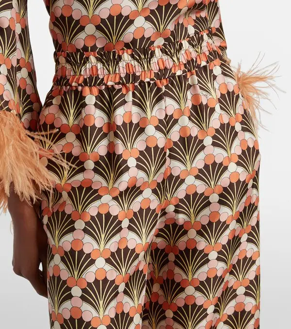 La DoubleJ Printed Silk Palazzo Pants - Multicoloured