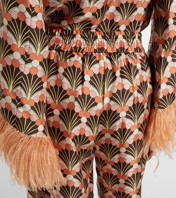 La DoubleJ Printed Silk Palazzo Pants - Multicoloured