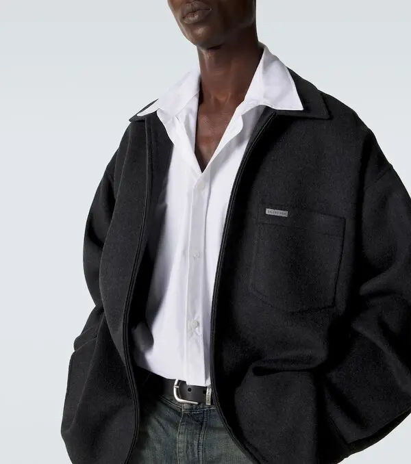 Balenciaga Wool-blend Zip-up Overshirt
