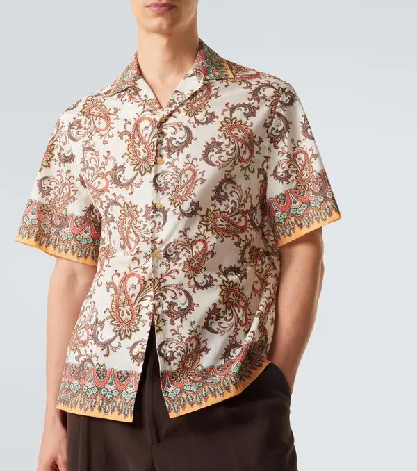 Etro Paisley Cotton Bowling Shirt