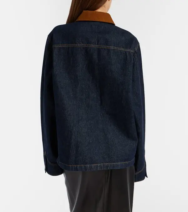 Khaite Wyatt Corduroy-trimmed Denim Jacket