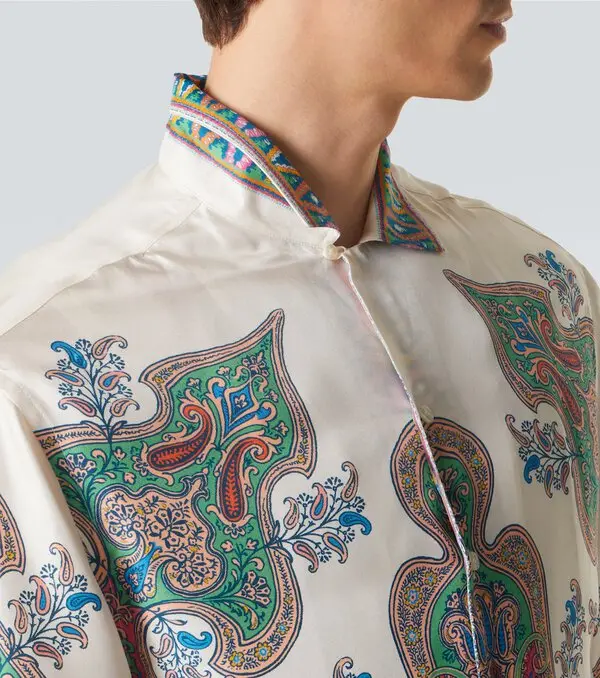Etro Paisley Silk Twill Bowling Shirt
