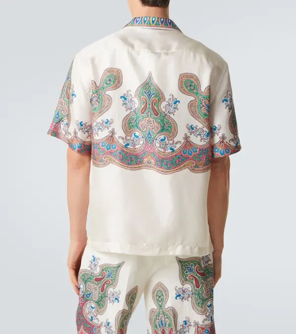 Etro Paisley Silk Twill Bowling Shirt