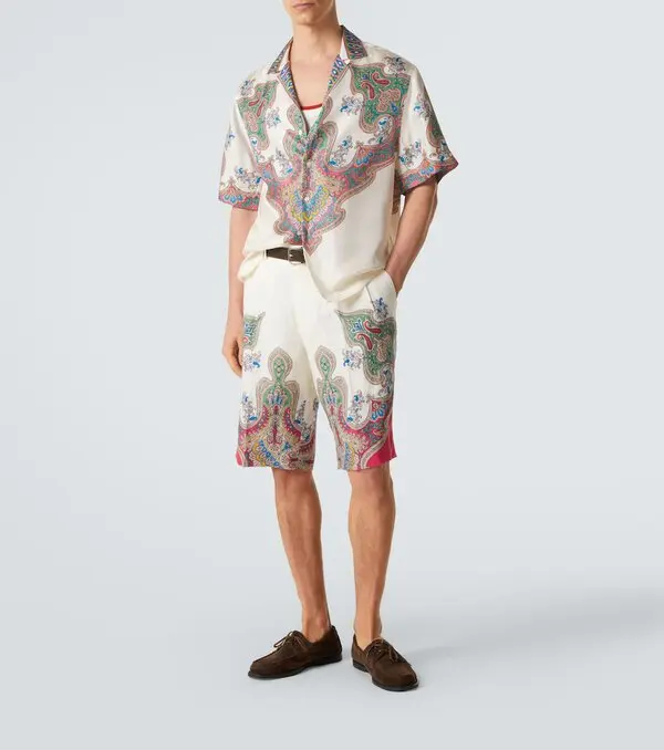 Etro Paisley Silk Twill Bowling Shirt