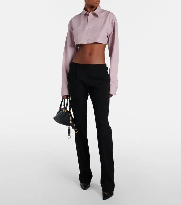 Balenciaga Cropped Cotton And Silk Poplin Shirt