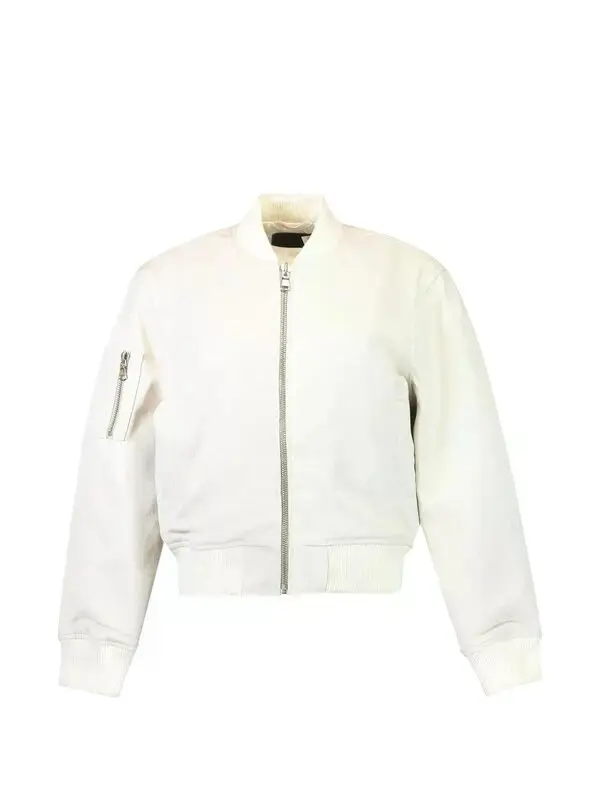 Sprwmn Zip-up Bomber Jacket With Quilted Design And Zipped Sleeve Pocket