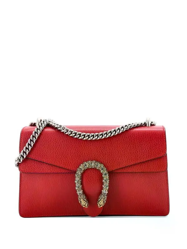 Gucci Dionysus Small Shoulder Bag In Leather - Red