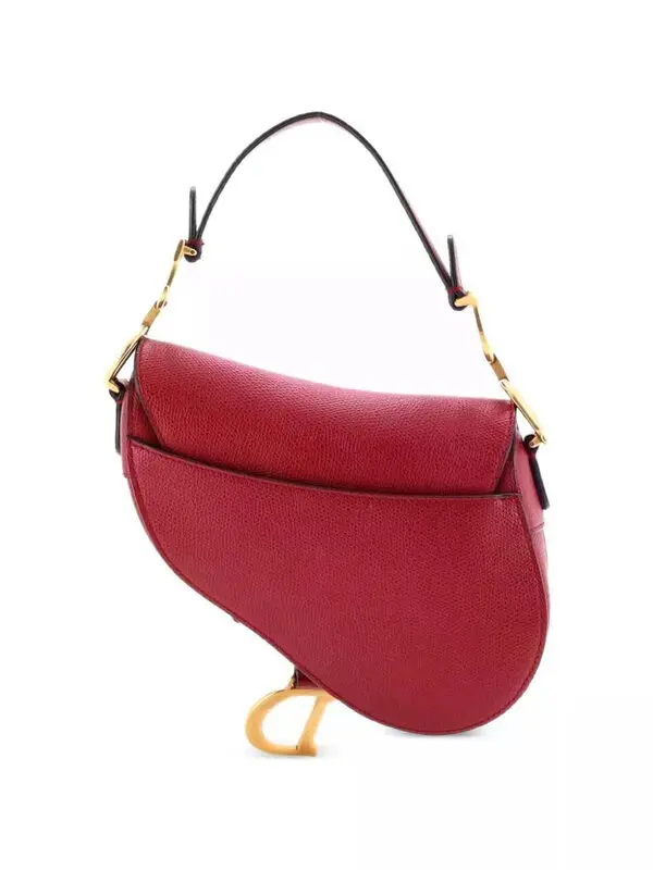 Dior Saddle Handbag Leather Mini Shoulder Bag - Red