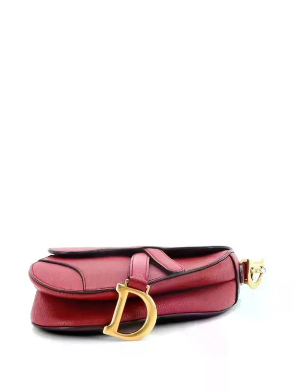 Dior Saddle Handbag Leather Mini Shoulder Bag - Red