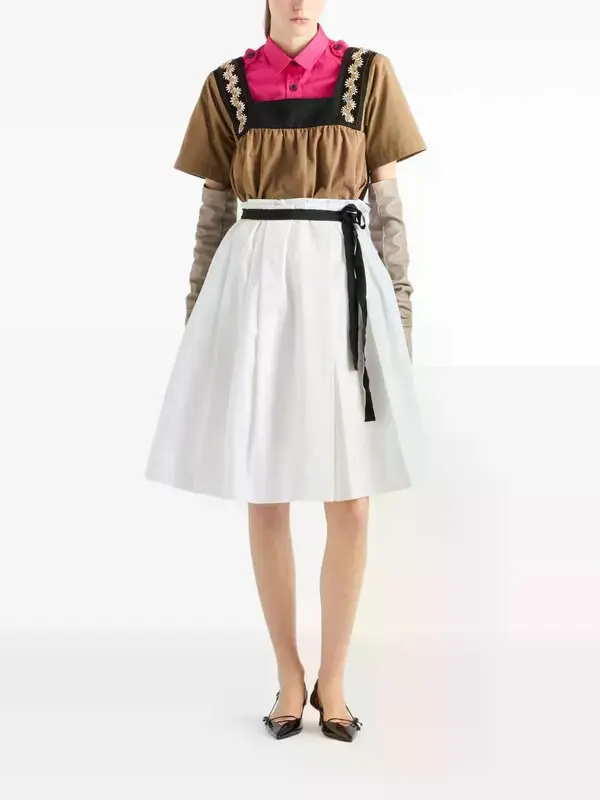 Prada Embroidered Gabardine Top