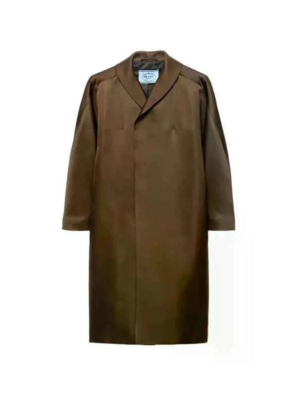 Prada Single-breasted Double Satin Coat - Brown