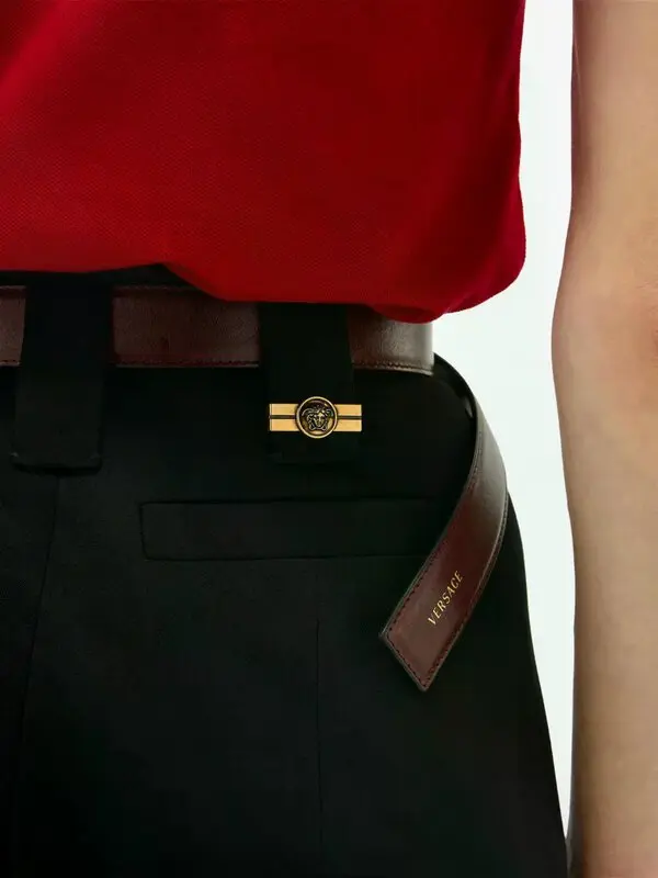 Versace Wool Capri Trousers With Medusa Hardware