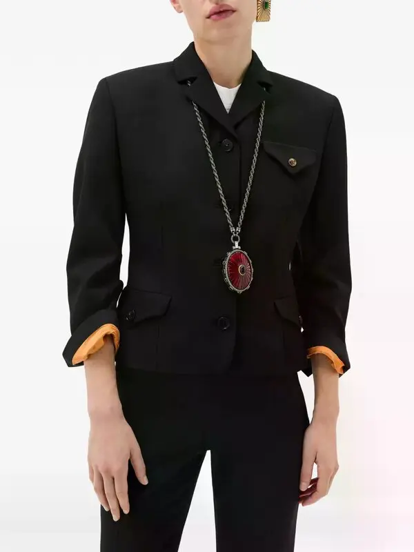 Versace Draped Grain De Poudre Wool Jacket
