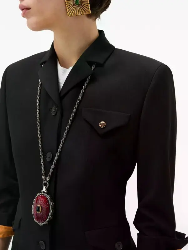Versace Draped Grain De Poudre Wool Jacket