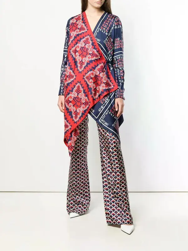Valentino Garavani Silk Bandana And Puzzle Print Shirt