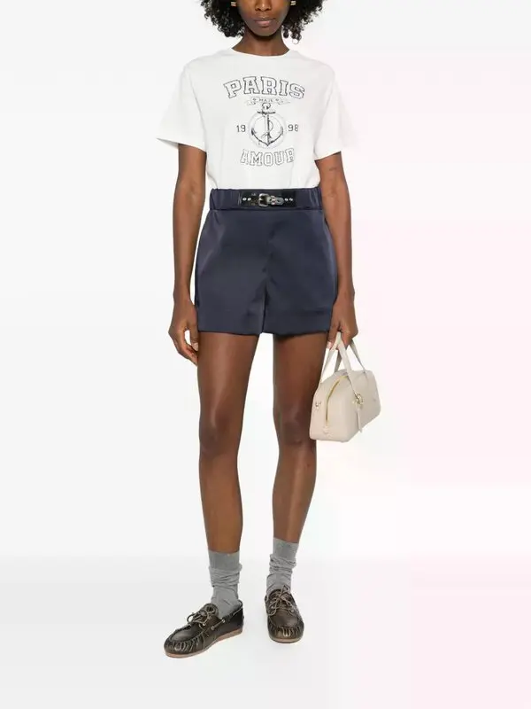 Maje Graphic Print Cropped T-shirt