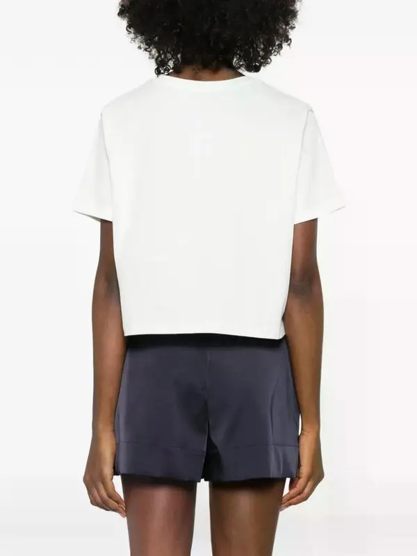 Maje Graphic Print Cropped T-shirt