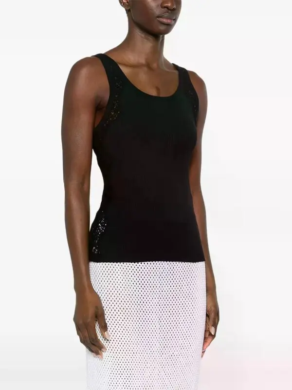 Sandro Lace-trimmed Cotton Tank Top
