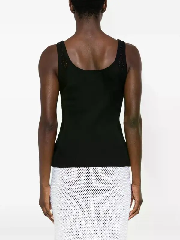 Sandro Lace-trimmed Cotton Tank Top